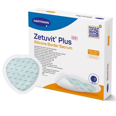 Zetuvit + Silicone Border Sacral SAP Dressing adhesive 9" x 9" BX of 10 ...