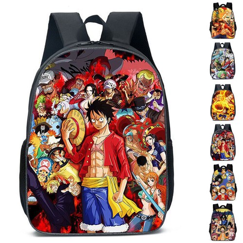 Luffy Anime One Piece Cartoon Print Backpack Rucksack Travel Shoulder ...