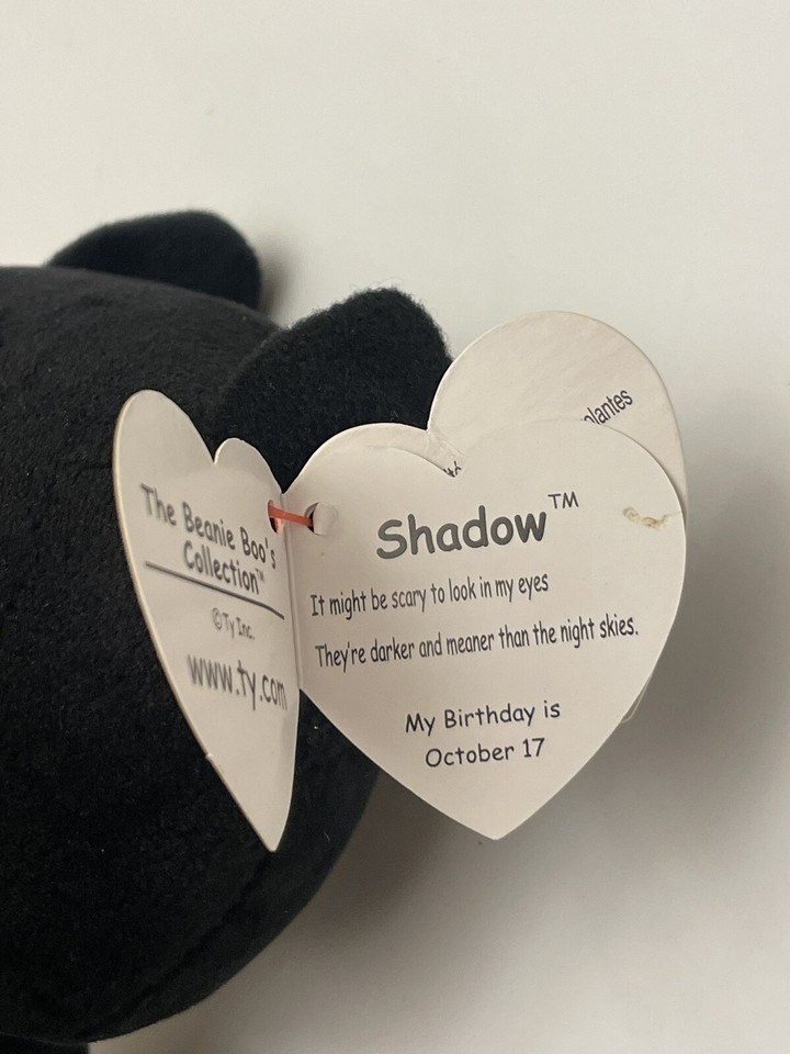 RARE & RETIRED TY BABY BEANIE BOOS~SHADOW THE HALLOWEEN BLACK CAT ...