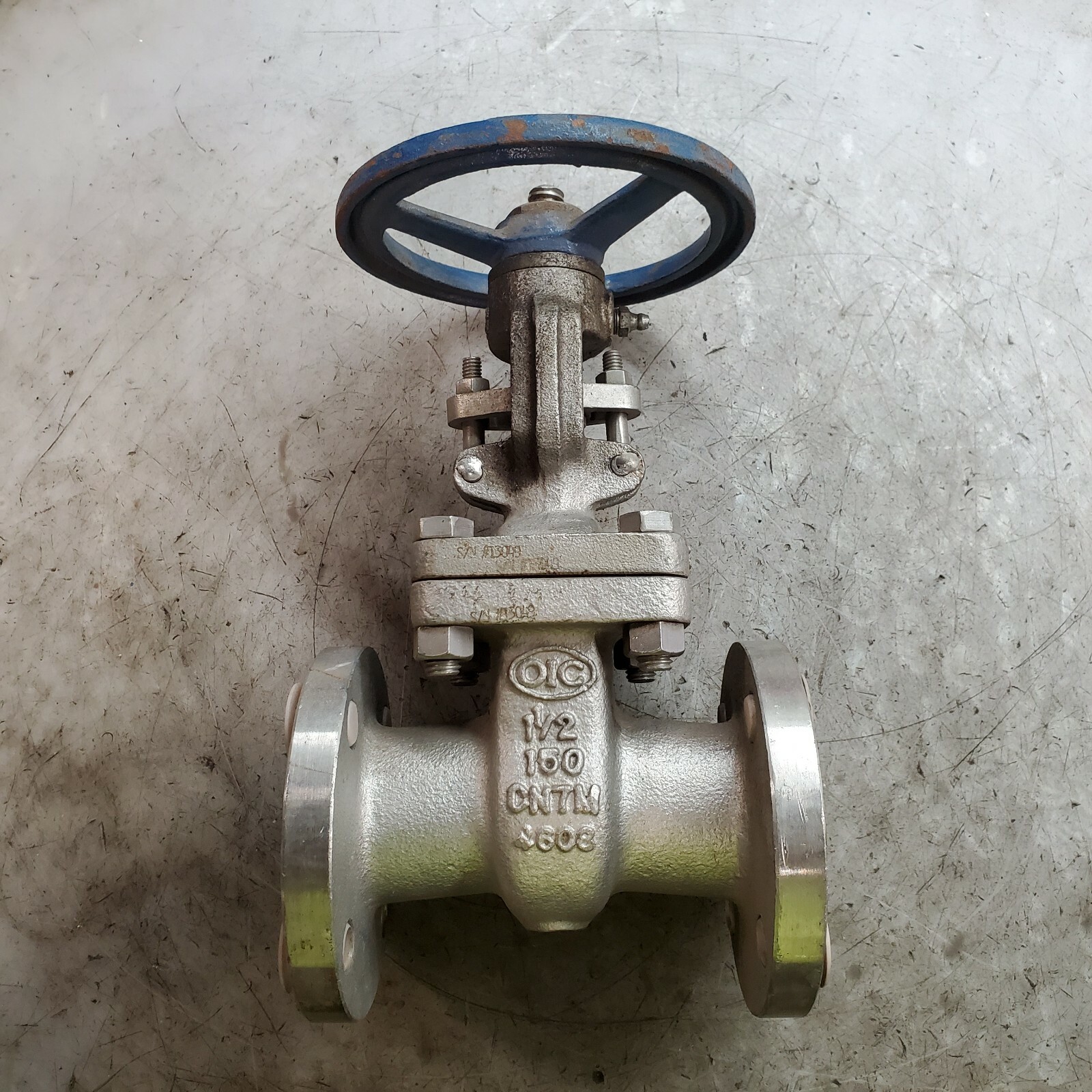 NEW OIC 1 1/2" STAINLESS STEEL GATE VALVE CN7M CLASS 150# 275 PSIG FIG ...
