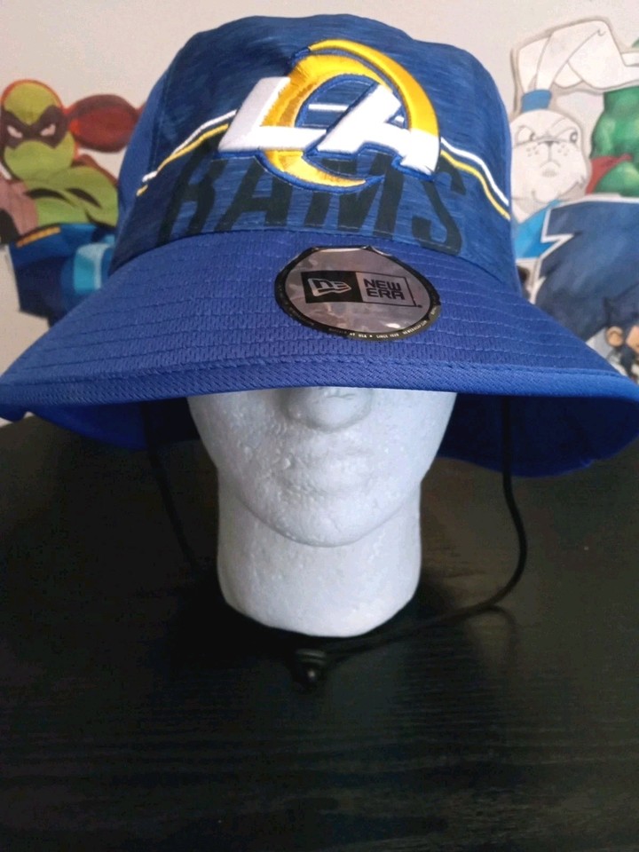 New Era NFL Los Angeles Rams Bucket Hat Cap with Jaw Chin string Mesh ...