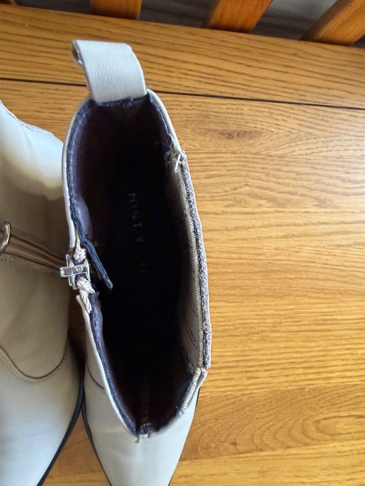 Mint Velvet Beige Leather Low Heel Pointed Toe Ankle Boots UK 5 | eBay UK