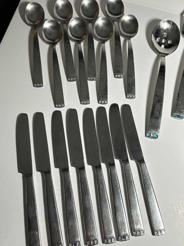 Dansk DAS30 French Solid Flatware Lot of 32 Silverware MCM Serving Set ...