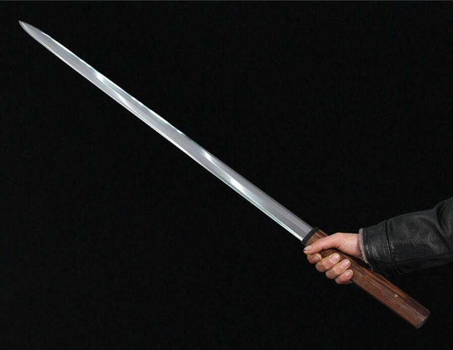 Tsurugi Sword Straight Japanese Double Edged Shirasaya Folded Damascus ...