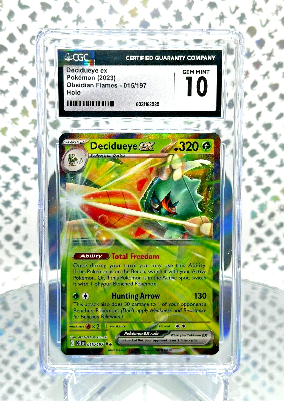 CGC 10 Decidueye EX 015/197 Obsidian Flames Full Art Double Rare ...