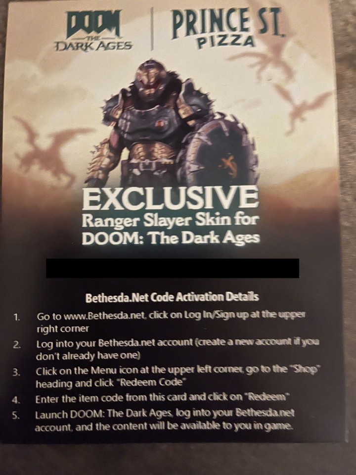 Ranger DOOM: Dark Ages Slayer Skin *PRINCE ST. PIZZA EXCLUSIVE* | Email ...