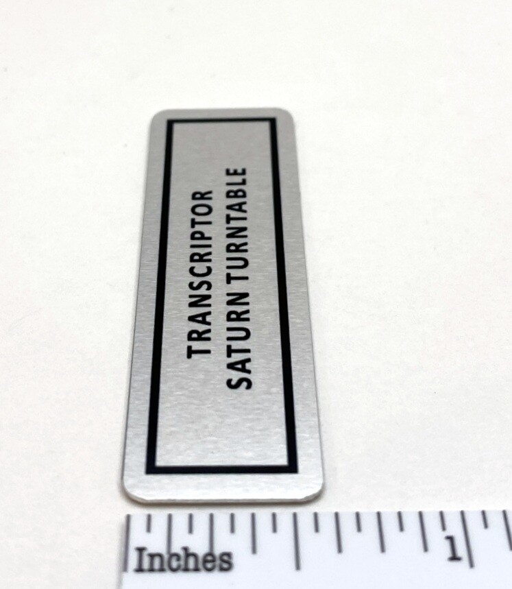 Transcriptor Saturn Turntable Silver Custom Replacement Badge | eBay