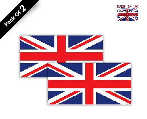 2 x United Kingdom UK GRB Flag, Union Jack Waterproof Adhesive Sticker ...