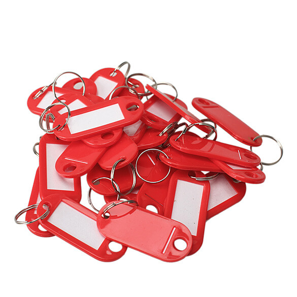 100 Pcs Key Tags Bulk Plastic Keychains with Label Window for Name ...