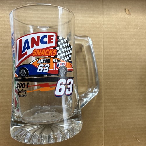 2001 NASCAR Glass Mug Lance Snacks #63 Racing Stein 6.5x4" Rare | eBay
