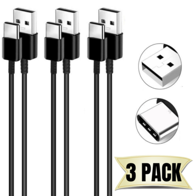 3 Pack USB C Type C Cable For Samsung Google Android Fast Charger ...