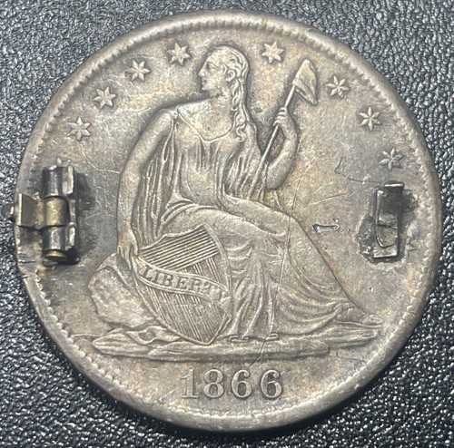 1866-S United States Silver Half Dollar 50c With Motto High Grade Ex ...