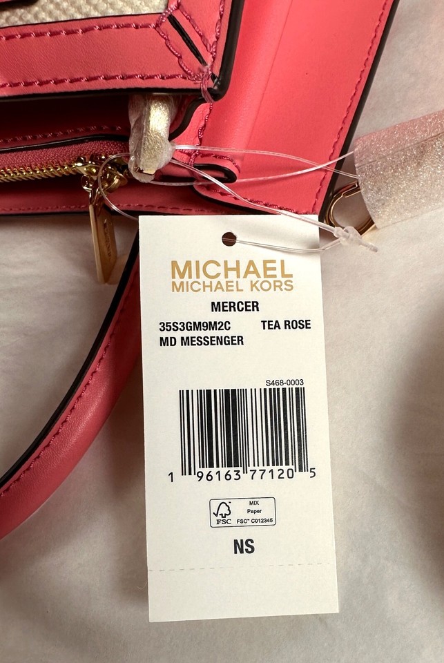 Michael Kors Mercer Medium Logo Embossed Cotton Canvas Satchel ...