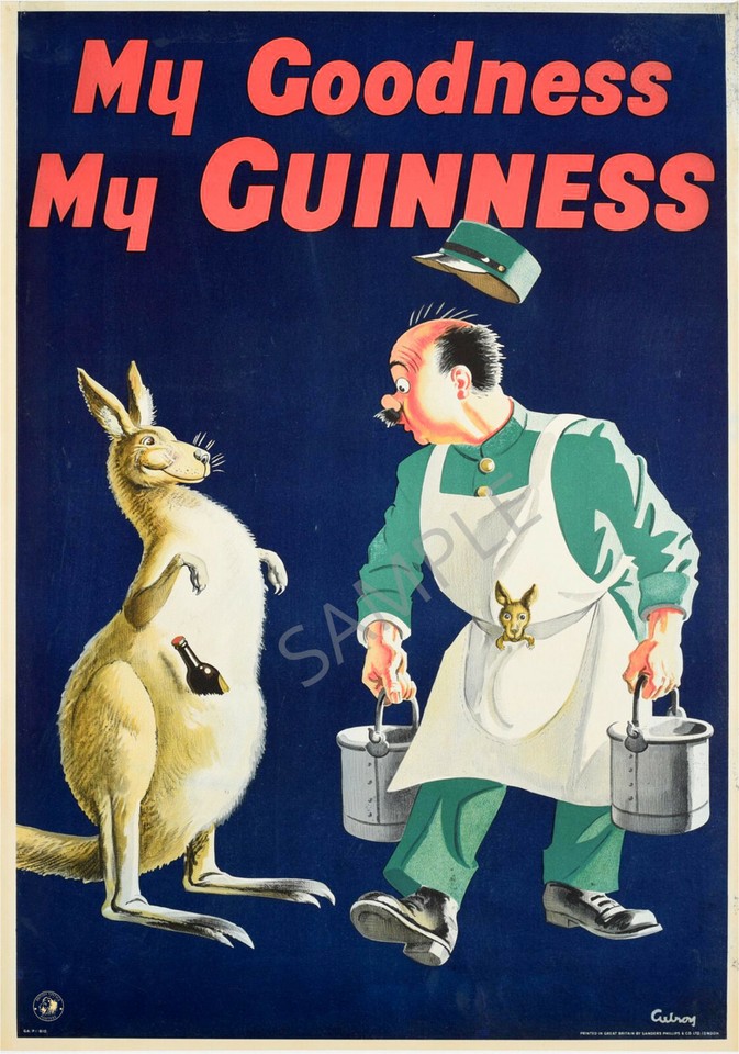Vintage GUINNESS Poster Toucan Alcohol Beer Drink Funny Animals Advert ...
