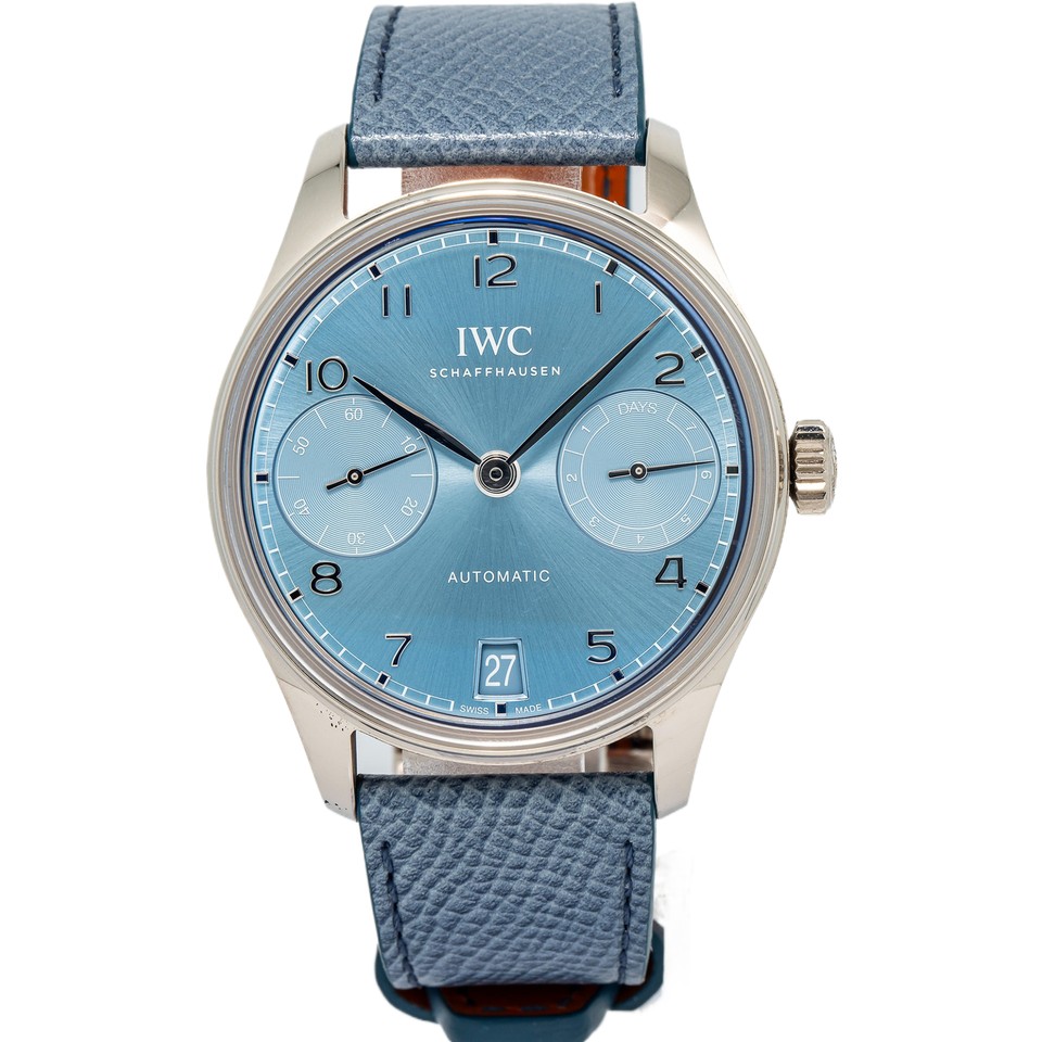 IWC Portugieser IW501708 NEW 18k White Gold Blue Dial Automatic Watch 42mm | eBay