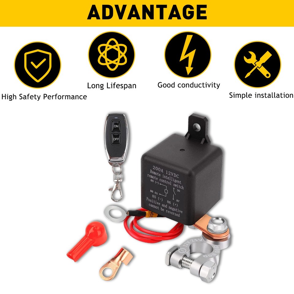 Car Battery Disconnect Switch Power Kill Master Isolator Cut Off Remote ...
