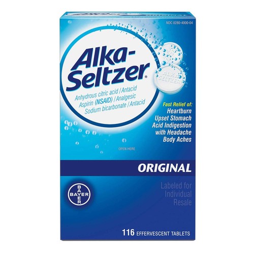 2 Pack Alka-Seltzer Original Effervescent Antacid, 116 Tablets Each ...