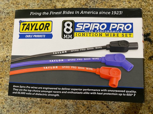 Taylor Cable 8mm Spiro Pro Universal Spark Plug Wire Set Black 135 ...