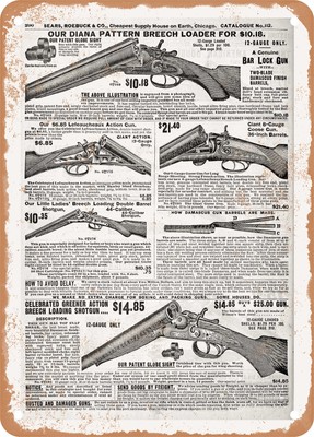 METAL SIGN - 1902 Sears Catalog Guns Page 294 - Vintage Rusty Look | eBay