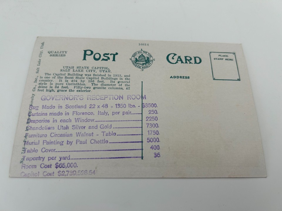 Utah State Capitol Salt Lake City Utah Postcard | eBay