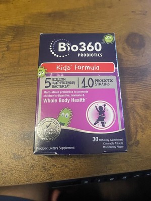 Bio360 Probiotics Kids Formula, Daily Chewable Tablets, Mixed Berry, 30 ...