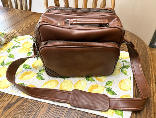 Vintage COAST S-1 Synthetic Brown Leather Camera Bag w/handle & Adjustable Strap | eBay