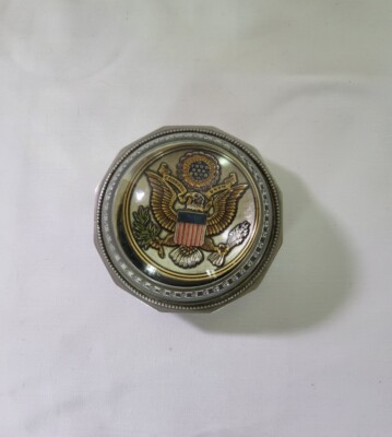 Vintage Pewter & Gold Paperweight - Great Seal Eagle 1986. Charles Hill ...