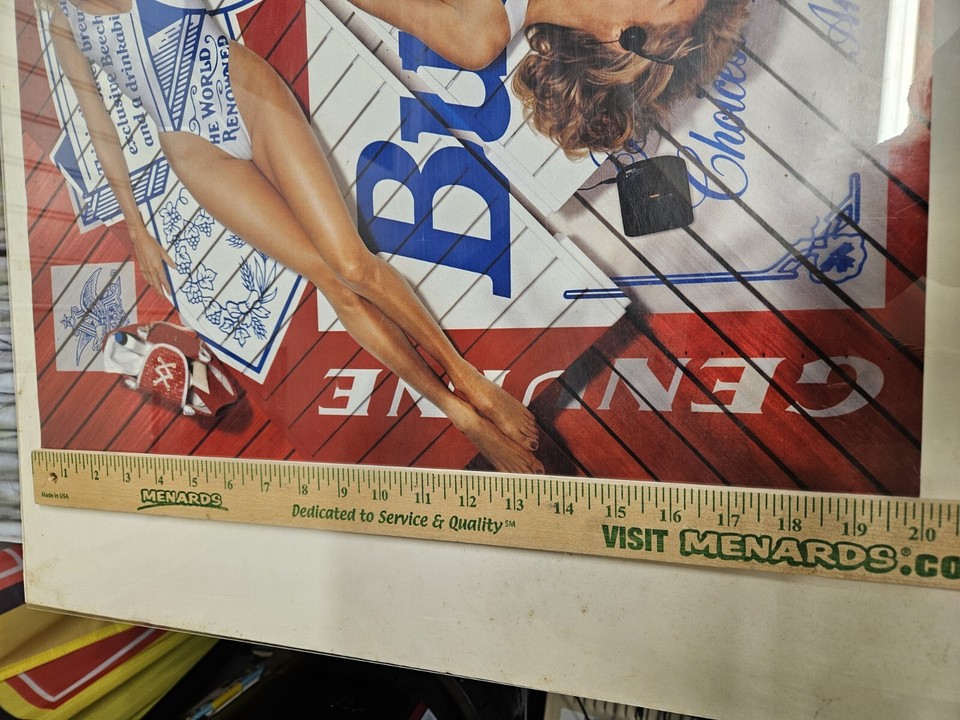 1995 Budweiser POSTER Beer Bikini Models Brewiana Collectible ...