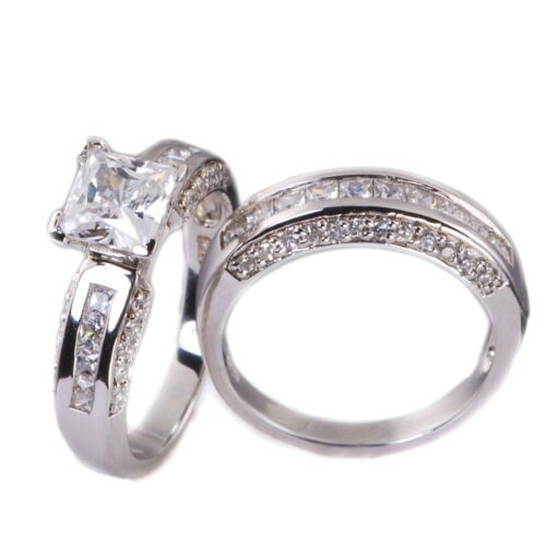 Dazzling 925 Sterling Silver Natural Gemstone White Sapphire Diamond ...