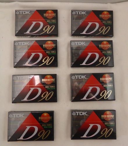 📼TDK D90~Blank Audio Tape Cassettes High Output~LOT OF 8 Made in Japan ...