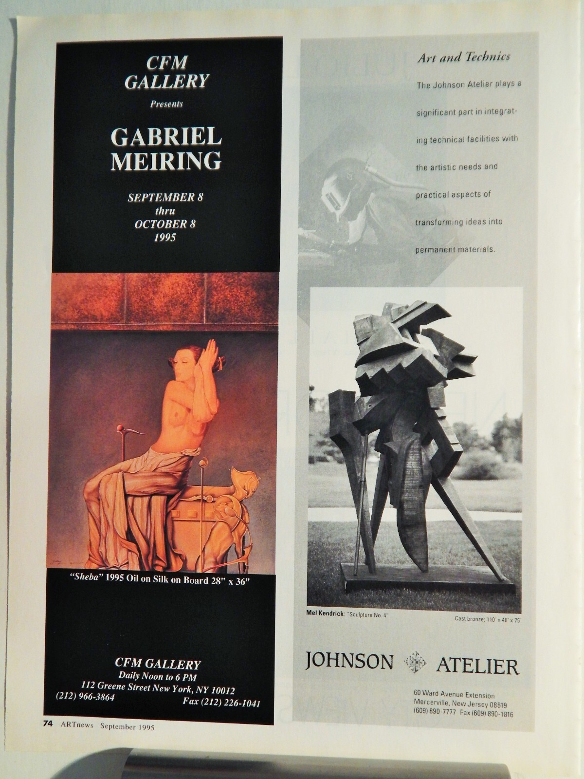 GABRIEL MEIRING ART PIECE VTG ORIG 1995 ADVERTISEMENT | eBay