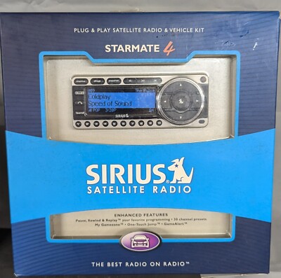 Sirius Starmate 4 Satellite Radio Receiver + Vehicle Kit ST4-TK1 New In ...