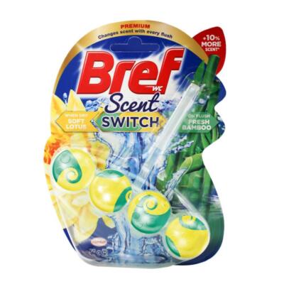 Bref 50g Toilet Cage Scent Switch Dry Soft Lotus on Flush Fresh Bamboo ...
