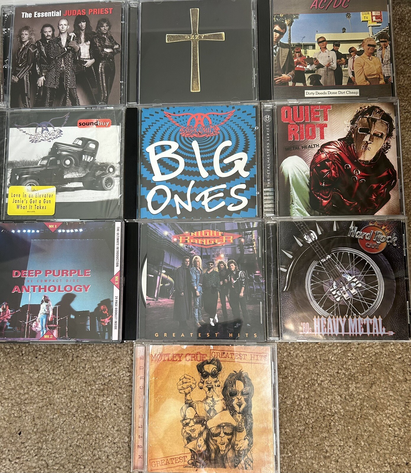 10 Heavy Metal Hard Rock CD Lot~ Aerosmith, Ozzy, Judas Priest~ 12 ...