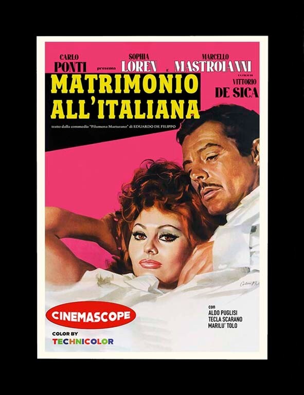 Poster Manifesto Cinema Film Matrimonio All'Italiana Sofia Loren Stampa 50x70 Cm | eBay