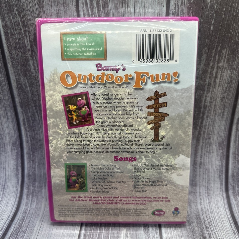 Barney's Outdoor Fun DVD Camp WannaRunnaRound 2003 NEW FACTORY SEALED ...