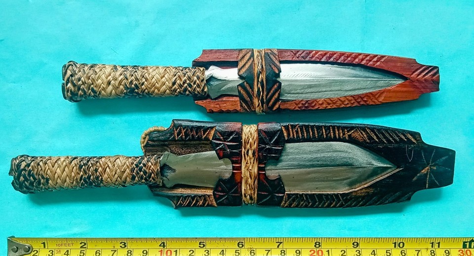 Set 2 Hinalung Ifugao tribal knife dagger blade hand made spear blade ...