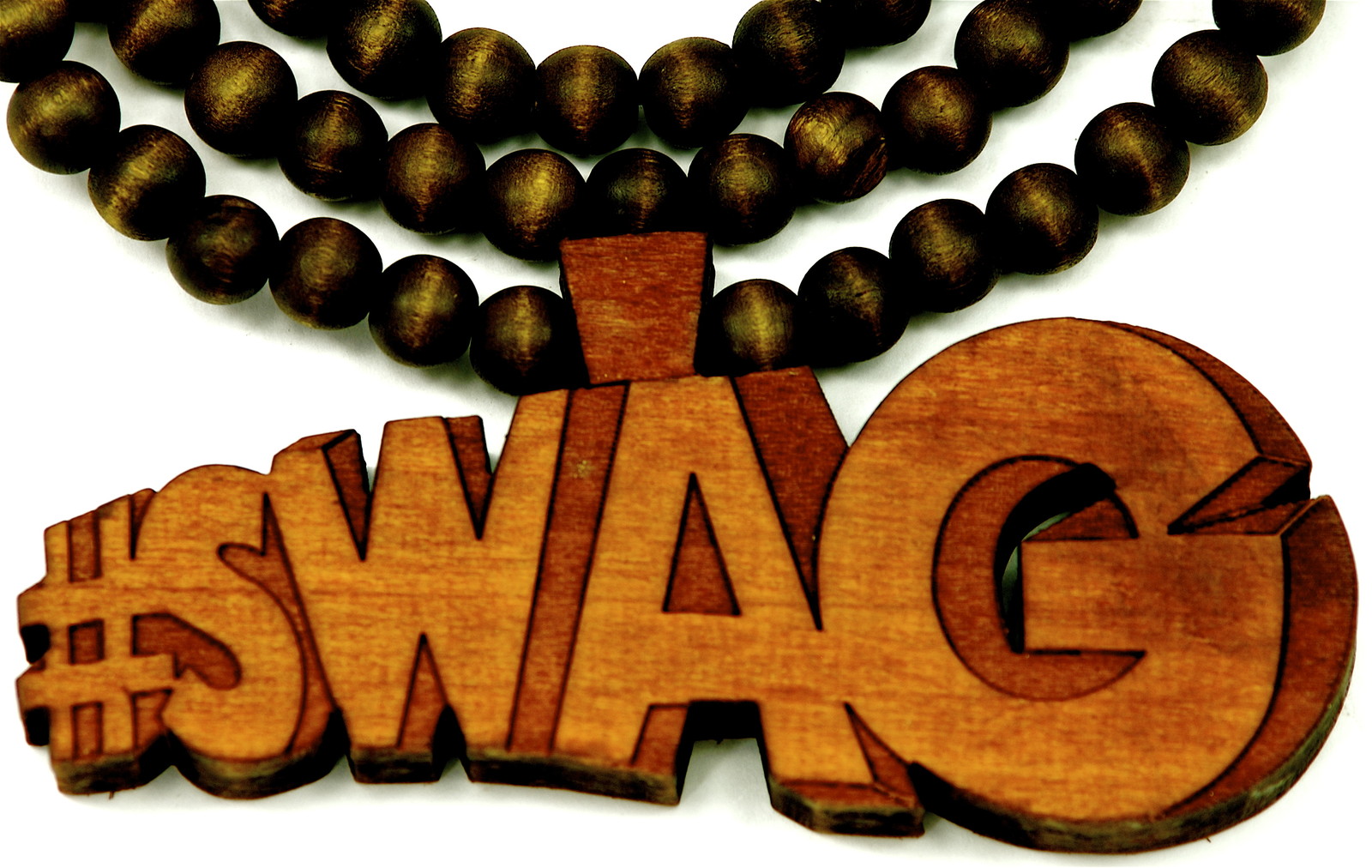 #SWAG Necklace New All Natural Good Wood Style Pendant 36 Inch Wood ...