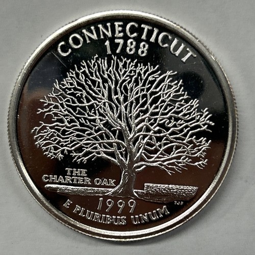 1999 Connecticut Statehood Large Quarter .999 Fine Silver 1 Troy Ounce ...