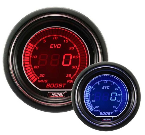 52mm EVO series RED and BLUE Boost Gauge | eBay