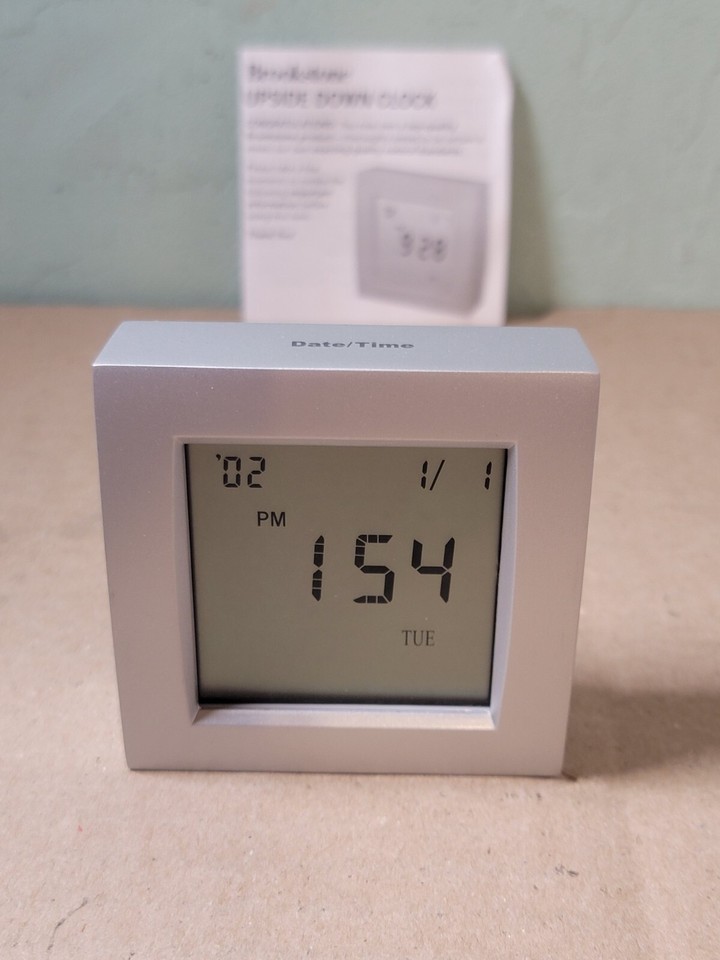 BROOKSTONE Upside Down Clock World Time/Timer/Temperature w ...