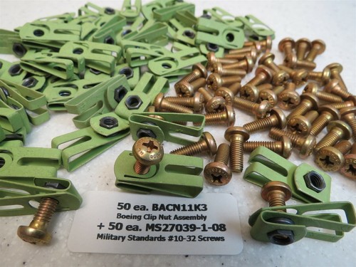 50+50 #10-32 Clip Nut Plates Boeing Aircraft BACN11K3 Monadnock ...