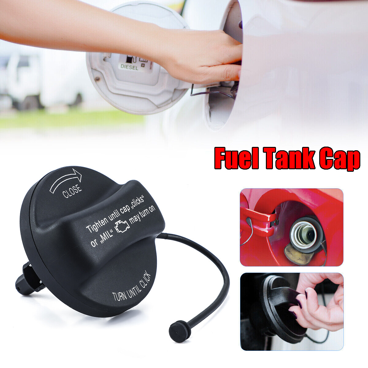Fuel Gas Tank Filler Cap with Tether For BMW E39 E46 E60 E70 E82 E90 X5 ...