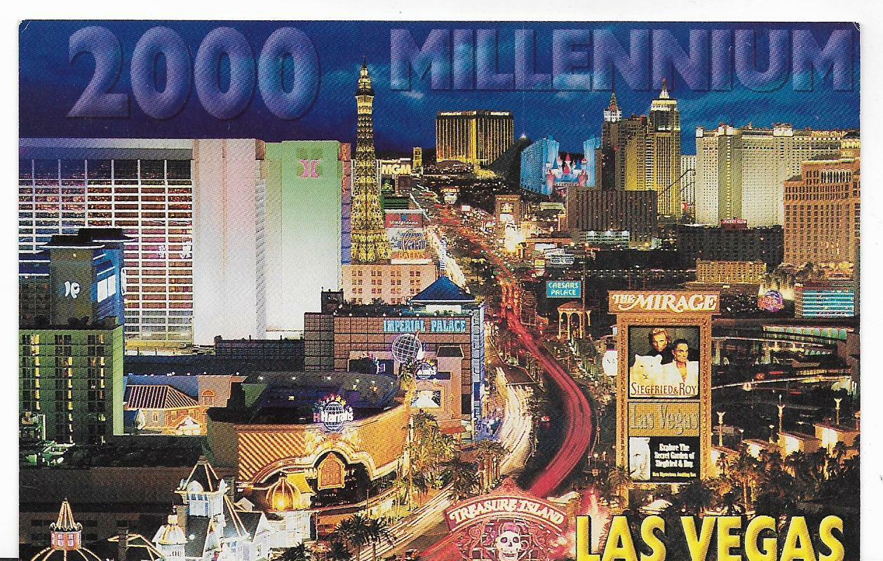 NIGHT VIEW OF A LIT UP STRIP~2000 MILLENNIUM LAS VEGAS,NV ~DATED 1999 ...