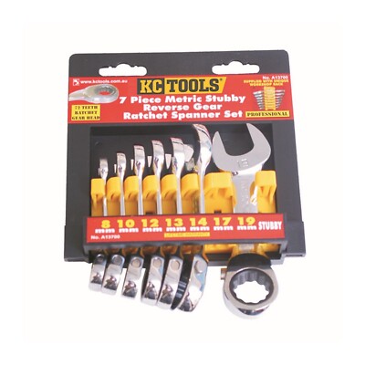 KC Tools 7pc 8mm - 19mm Reverse Gear Stubby Ratchet Wrench Spanner Set | eBay Australia