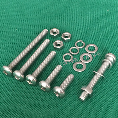 SUS304 M5*16/20/30/40/50mm cross recessed pan head Screw Bolt Nut ...
