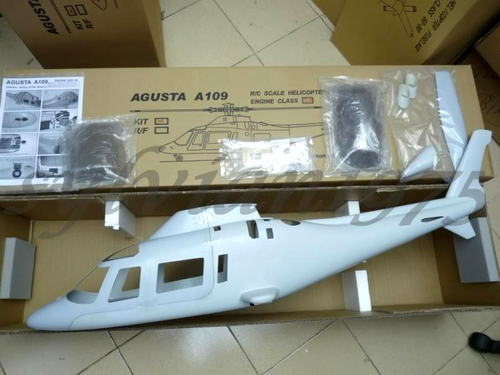 FUNKEY Agusta 109A .30 / 550 size scale fuselage UNPAINTED ( Retract ...