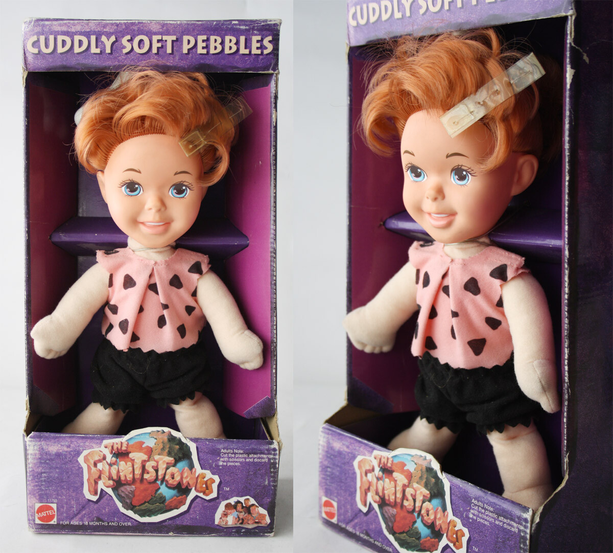 RARE VINTAGE 1993 FLINTSTONES CUDDLY SOFT PEBBLES PLUSH DOLL MATTEL NEW ...