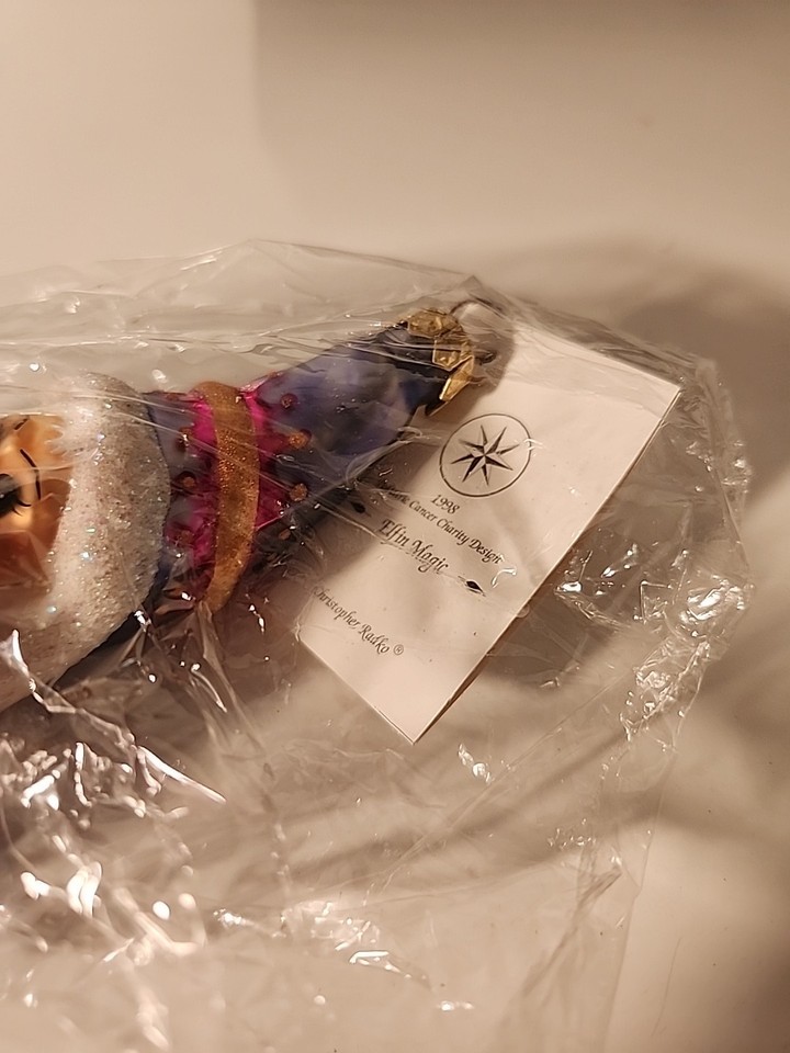 1998 Christopher RADKO Elfin Magic Glass Christmas Ornament New In Box ...