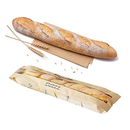 Baguette Bread Fresh Kraft Paper Bag, Bread Loaf Packing Bags with 24 ...